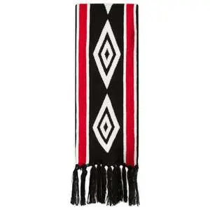 UMBRO Diamond Intarsia Knit Scarf - Black/chili Pepper/white