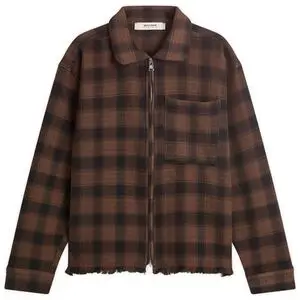 ABOUT:BLANK Plaid Zipped Overshirt - Brown