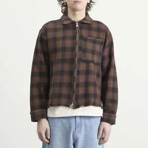 ABOUT:BLANK Plaid Zipped Overshirt - Brown