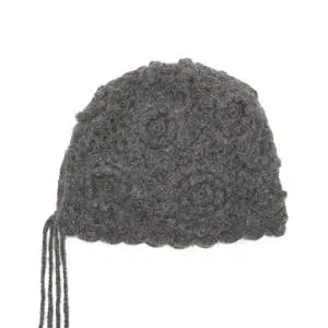 DAMSON MADDER Crochet Bonnet - Charcoal