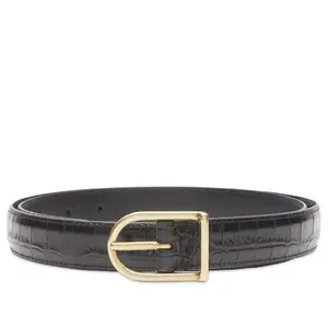 Anderson's Slim Alligator Print Leather Belt - Black