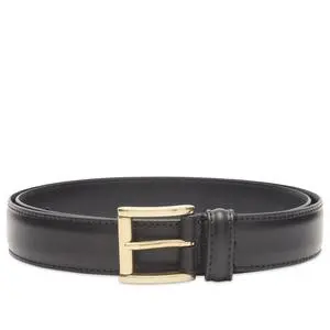 Anderson's Narrow Stitch Trimmed Leather Belt - Black