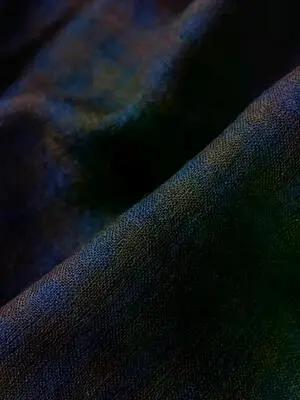 Y’s Frayed Check Scarf