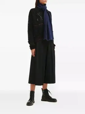 Y’s Frayed Check Scarf
