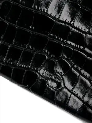TOM FORD Crocodile-effect Zip Clutch - Black