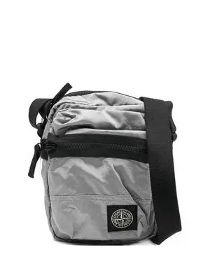 Stone Island Logo-patch Messenger Bag - Grey