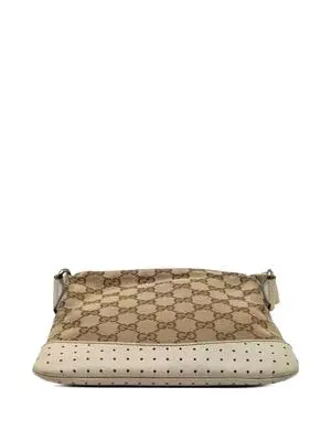 Gucci Gg Canvas Perforated Crossbody Bag - Brown