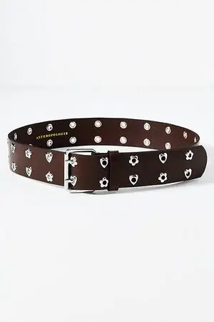 Anthropologie Icon Grommet Belt - Dark Brown