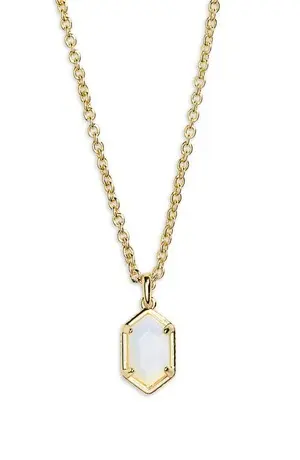 Kendra Scott Hallie Short Pendant Chain Necklace - Gold Opalite Illusion