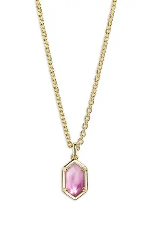 Kendra Scott Hallie Short Pendant Chain Necklace - Gold Purple Watercolor