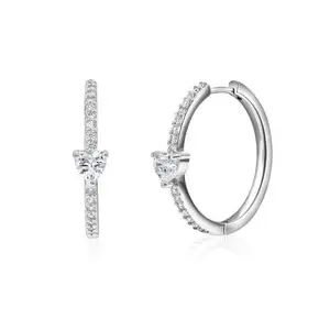 DONATELLO GIAN Name' Heart Crystal Hoop Earrings