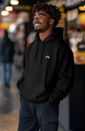DALIX Rainbow Hoodie - Black