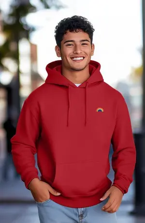DALIX Rainbow Hoodie - Red