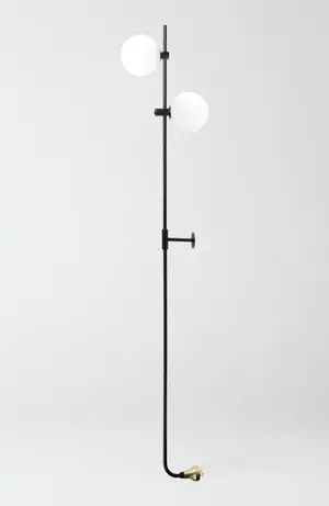 BRIGHTECH Equinox 62" Led Modern Sconce Wall Lamp With Glass Globe Shades - Classic Black