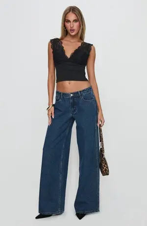 Princess Polly Typha Lace Detail Crop Top