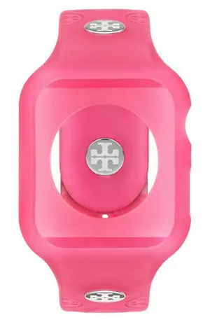 Tory Burch T Monogram Silicone 41mm Apple Watch® Band - Raspberry Pink