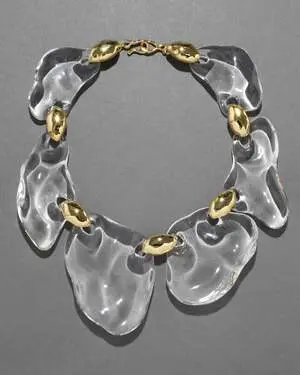 Alexis Bittar Liquid Lucite Pebble Necklace - Gold