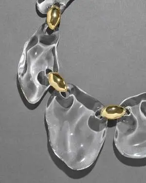Alexis Bittar Liquid Lucite Pebble Necklace - Gold