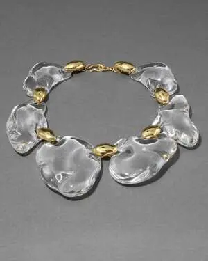 Alexis Bittar Liquid Lucite Pebble Necklace - Gold