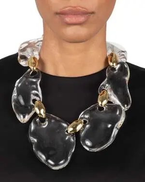 Alexis Bittar Liquid Lucite Pebble Necklace - Gold