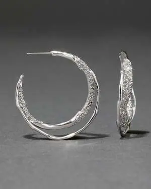 Alexis Bittar Solanales Crystal Twist Hoop Earrings - Silver