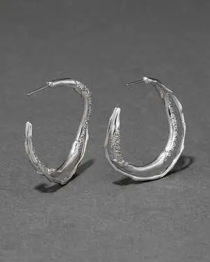 Alexis Bittar Solanales Crystal Twist Hoop Earrings - Silver