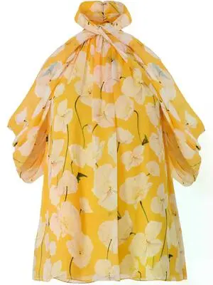 Carolina Herrera Floral-print Midi Dress - Yellow