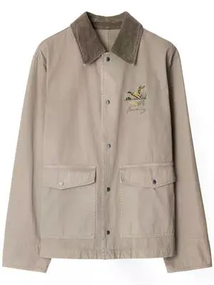 Burberry Motif-embroidered Shirt Jacket - Neutrals