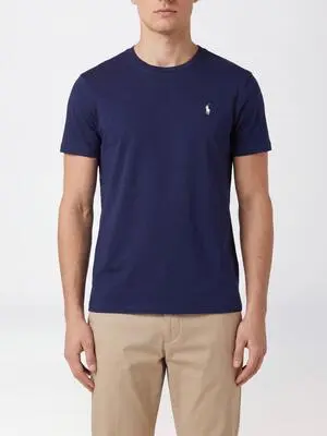 Polo Ralph Lauren Slim Fit Cotton T-shirt With Embroidered Logo And Crew Neck - Blue 2