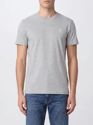 Polo Ralph Lauren Slim Fit Cotton T-shirt With Embroidered Logo And Crew Neck - Gnawed Blue