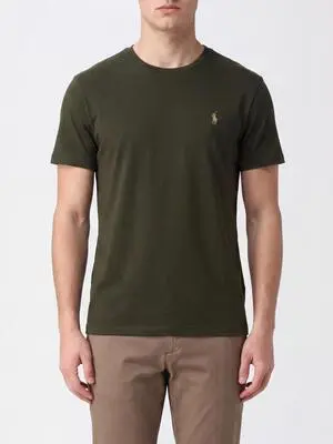 Polo Ralph Lauren Slim Fit Cotton T-shirt With Embroidered Logo And Crew Neck - Green
