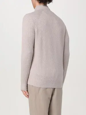 Brunello Cucinelli Zip-up Ribbed Sweater - Beige