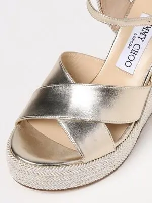 JIMMY CHOO Metallic Wedge Sandals