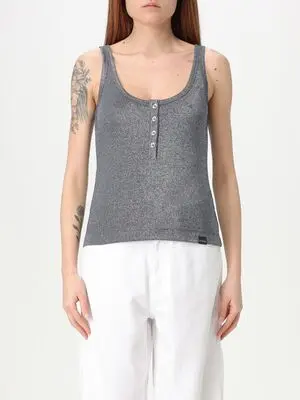 Pinko Ribbed Button-up Tank Top - Blue