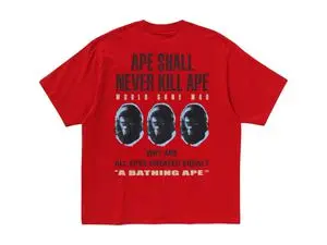 A BATHING APE Slogan Relaxed Fit Tee Shirt