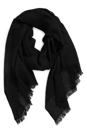 Nordstrom Textured Cashmere Scarf - Black