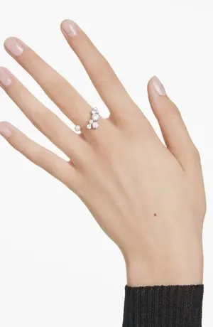 SWAROVSKI Constella Crystal & Faux Pearl Ring - White Gold