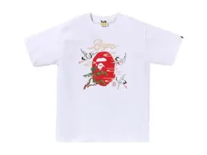 A BATHING APE Japanese Crane Tee Shirt - White