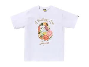 A BATHING APE Japanese Peony Tee Shirt - White