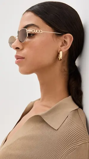 Gucci Oval Frame Sunglasses