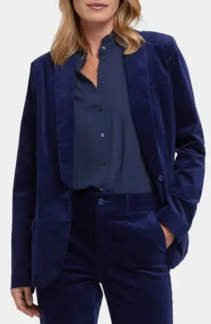 NYDJ Velveteen Tuxedo Blazer - Dark Sapphire