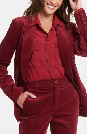 NYDJ Velveteen Tuxedo Blazer - Wild Currant