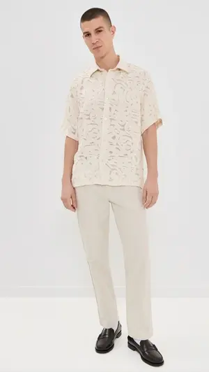Nn07 Freddy Jacquard Short Sleeve Shirt