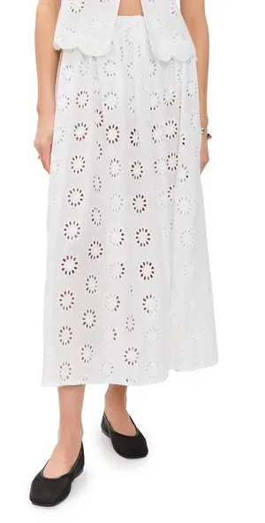 VRG GRL Maisie Floral Eyelet Midi Skirt