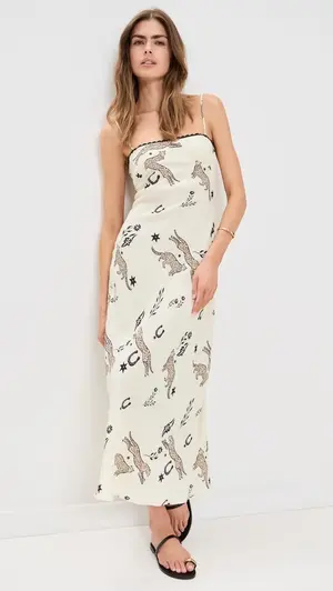 VRG GRL Cheetah Print Bias Cut Maxi Dress
