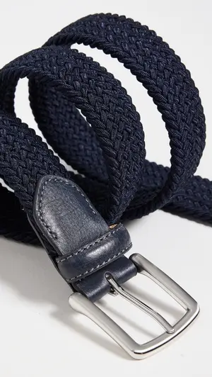 Faherty Brand Stretch Woven Belt - Navy