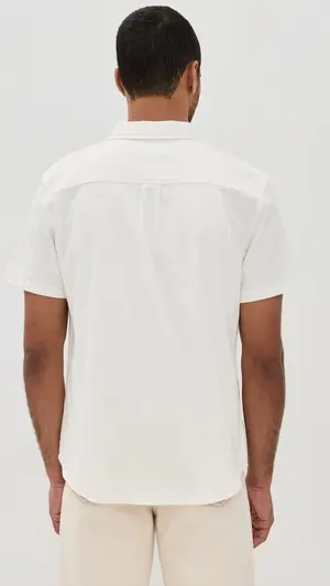 Marine Layer Classic Stretch Selvage Shirt - Natural