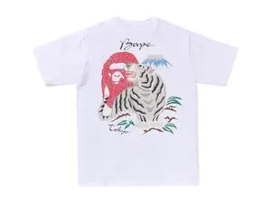 A BATHING APE Tiger Souvenir Tee Shirt - White