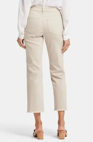 NYDJ Marilyn Frayed Ankle Straight Leg Jeans