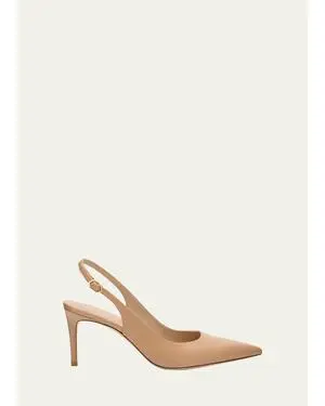 STUART WEITZMAN Leather Slingback Pumps - Beige